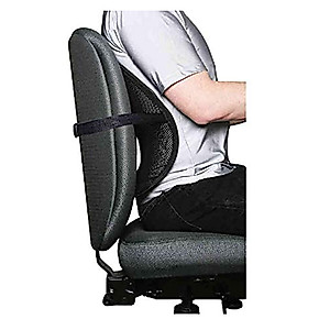 Lumbar Support Mesh Back Support Cushion for Car Seat, Office Chair, Gaming Chair (Black, 2 Pack)