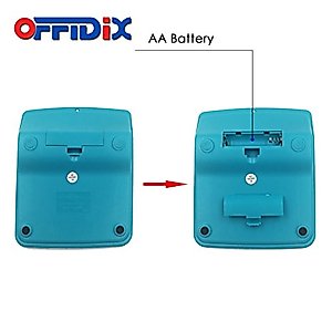 OFFIDIX Office Desktop Calculator, Solar and Battery Dual Power Electronic Calculator Portable 12 Digit Large LCD Display Calculator, Calculators Large Display Blue