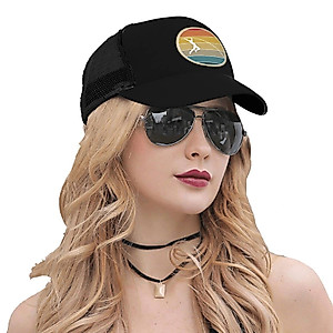 Retro Pole Vault Men's and Women's Mesh Hat Baseball Hat Sandwich Hat All Seasons Baseball Cap Black