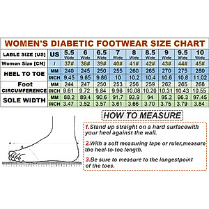 W&LESVAGO Women's Wide Width Diabetic Elderly Shoes Mesh Breathable Walking Sneakers Non-Slip Lightweight Adjustable Easy On and Off Strap for Swollen Feet(9#,Grey)