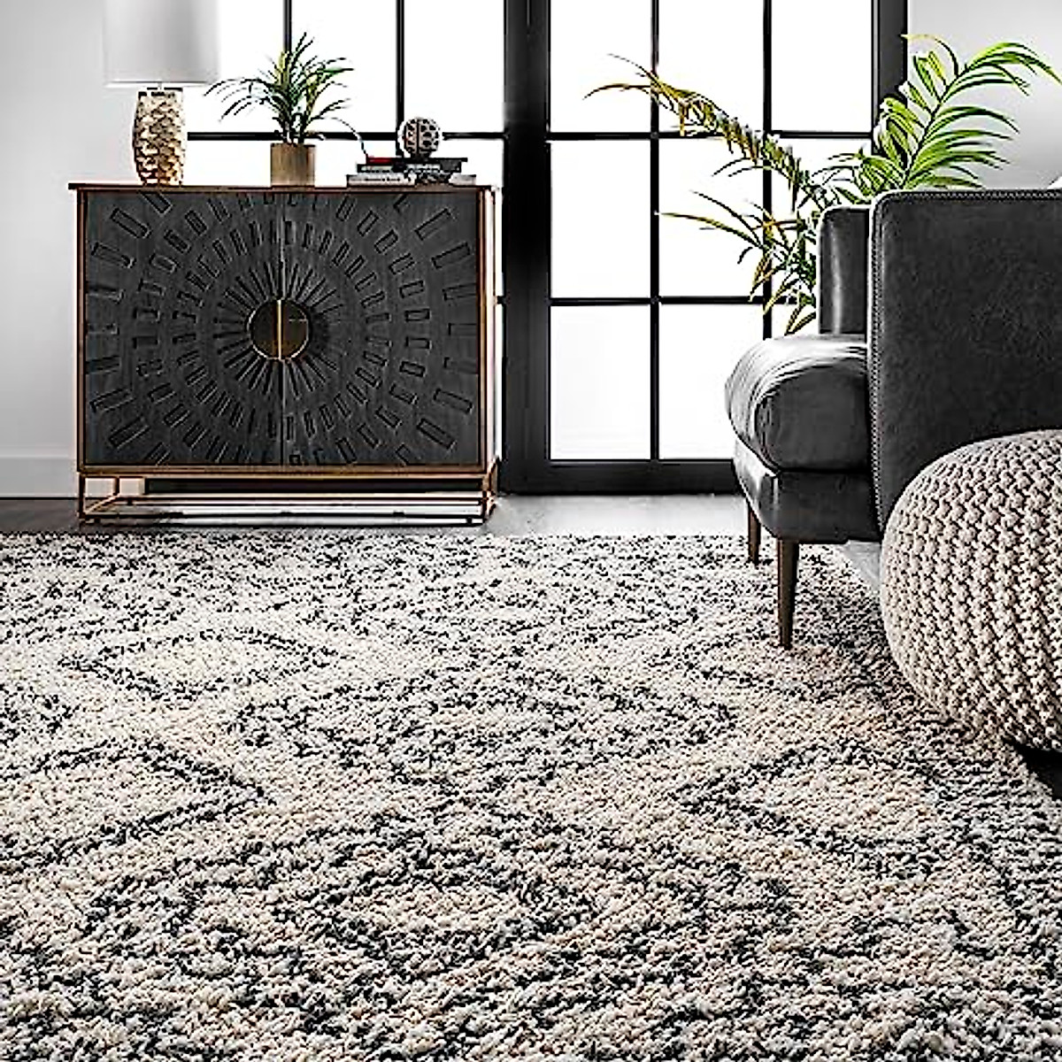 nuLOOM Lacey Moroccan Geometric Shag Area Rug, 8x10, Off-white
