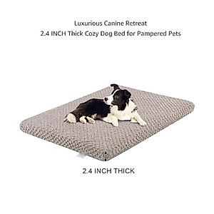 unipaws Dog Crate Furniture, Wooden Dog Kennel for Medium Breed, Indoor Decorative Wood Dog Cage, Inside Side End Table Crate with Removable Tray and Dog Bed, Dog Enclosure, for Dogs Up to 40 lbs