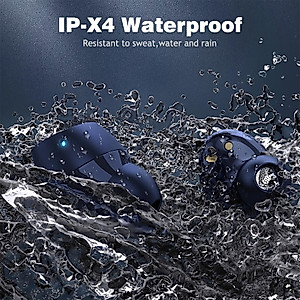 5.2 Bluetooth Headphones for Apple iPhone 16 16e 15 Pro Max 14 Plus 13, Small Ear Buds True Wireless Earbuds Earphones with Microphone Touch Control for Samsung S24 S23 Ultra Google Pixel 9 8 Blue