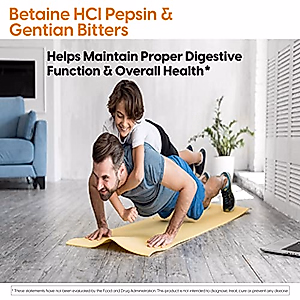 Doctor's Best Betaine HCI Pepsin & Gentian Bitters, Digestive Enzymes for Protein Breakdown & Absorption, Non-GMO, Gluten Free, 360 Count (Pack of 1)