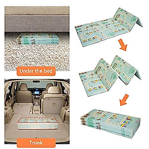 ISFC Waterproof Baby Play Mat - Foldable Non-Toxic Anti-Slip Soft Crawling Mat for Babies, Infants, Kids, Toddlers Outdoor or Indoor Use (Blue, 79X59X0.4 in)