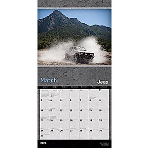 Jeep | 2024 OFFICIAL 12 x 24 Inch Monthly Square Wall Calendar | BrownTrout | Offroad Motor Car