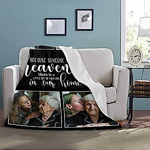 InterestPrint Custom Photo Memorial Blanket in Loving Memory Blanket Remembrance Blanket Sympathy Gifts for Loss of Loved One, Multi X44, 30 x 40 Inches