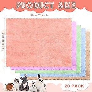 Panelee 20 Pcs Reusable Puppy Pads Waterproof Guinea Pee Pad Washable Pee Pads for Dogs Fleece Cage Liner Blankets Accessories Small Animals Bedding Mats Sleep Mat Pad Cover (Multicolor,18x24 in)