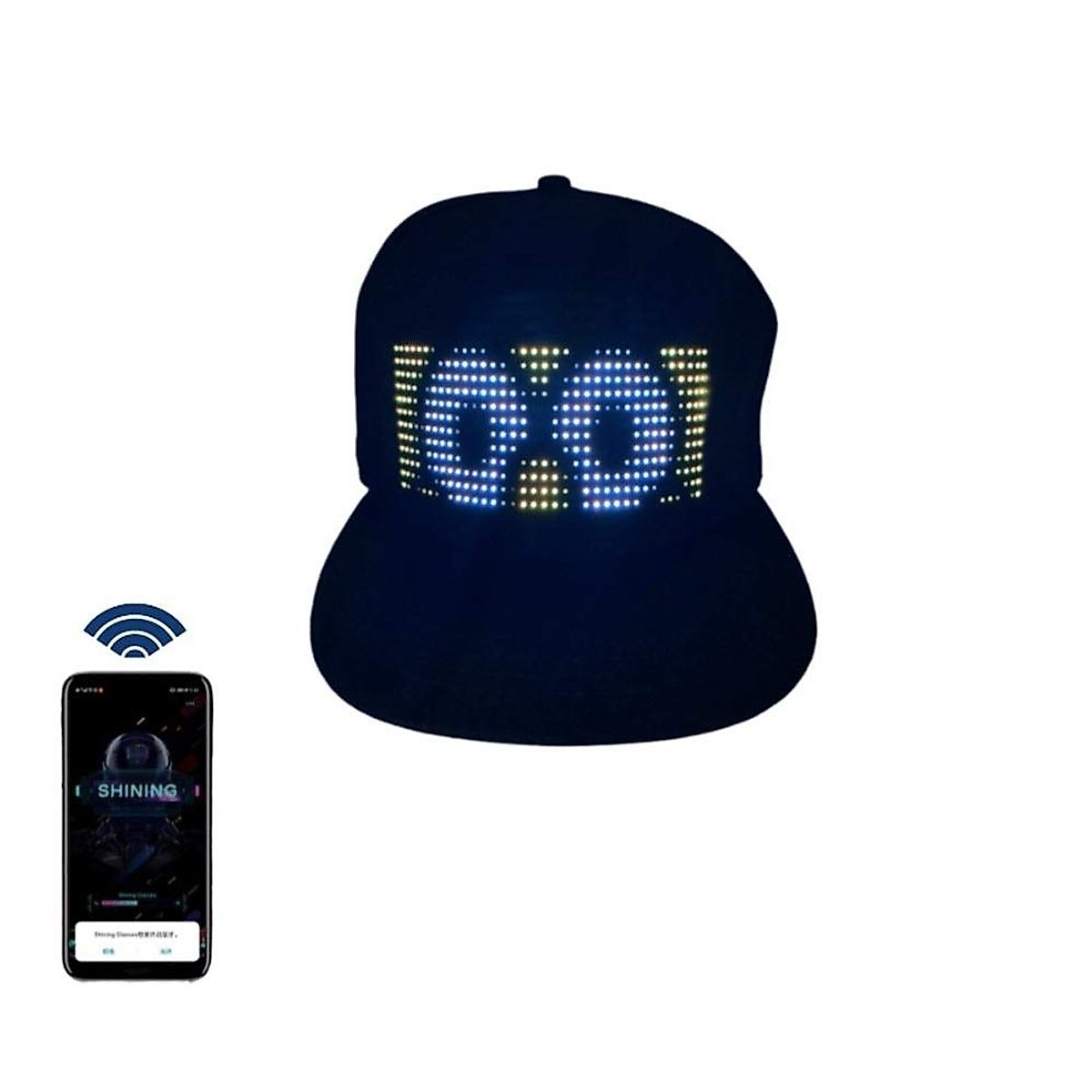 Keledz Multi-Language Bluetooth LED Smart Cap, Customized Bluetooth Hat Mobile APP Control Editing LED Display Hat Led Lamp Word (Text, Music, Image, Drawing) for Party Club Christmas Halloween