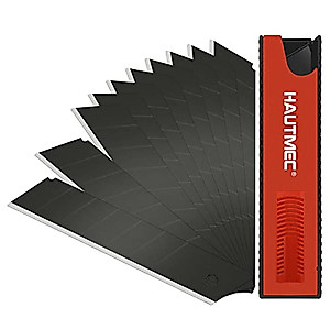 HAUTMEC 25mm SK2H Ultra Sharp Snap Off Blades, Professional Retractable Utility Knife Replacement Blades (1PACK of 10pcs), Creative Safety Box, for Industrial or Construction Applications HT0082-BL