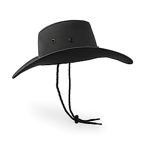 Cowboy Hat, Sun Hat Faux Felt Leather Suede Travel Cap Western Hat Outdoor Sun Protect Black