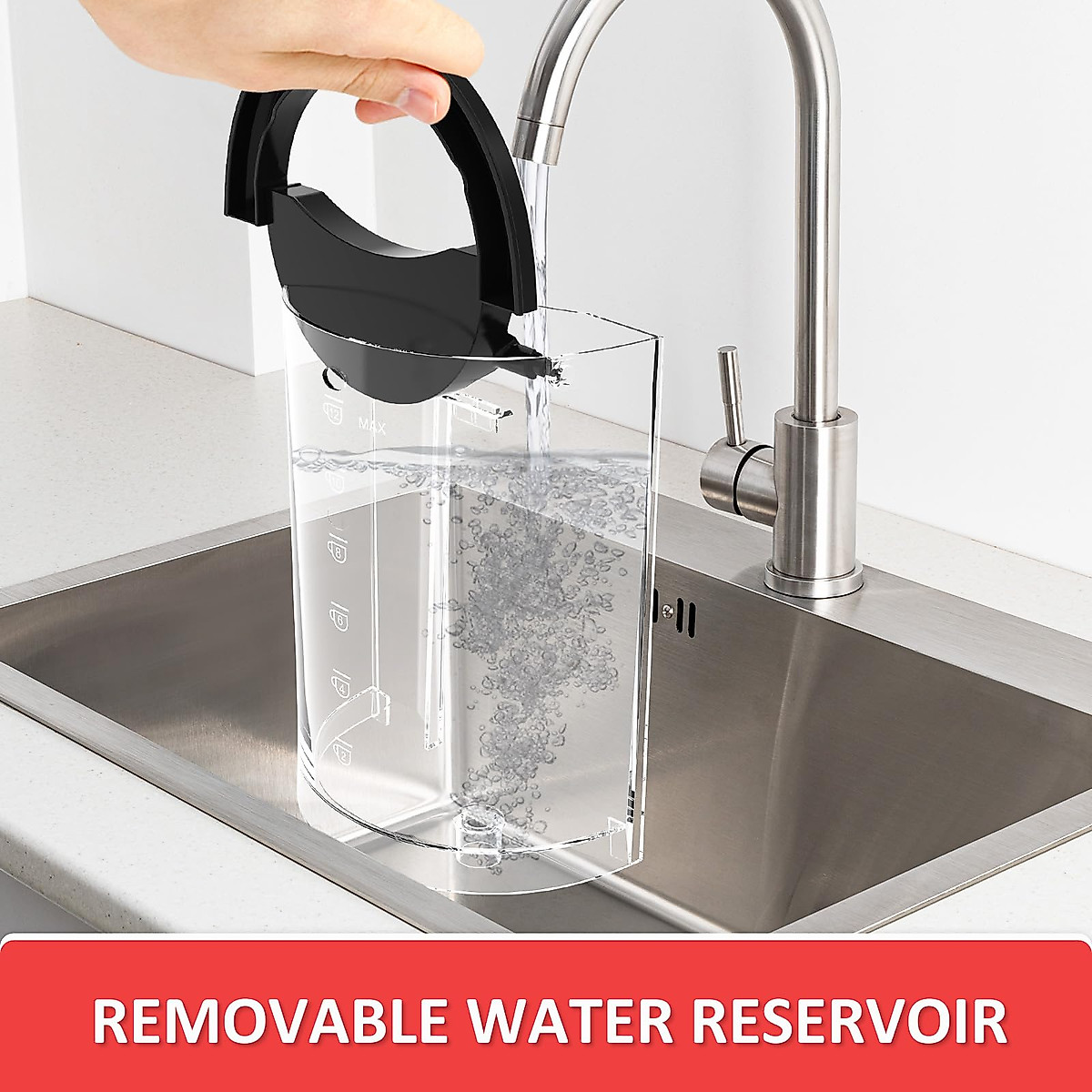 KITCHENTREND 12-Cup Programmable Coffee Maker with Permanent Filter, Removable Water Reservoir Coffee Machine, Drip Coffee Maker, Delay Brew, Timer & Keep Warm, Swing Open Brew Basket, Black