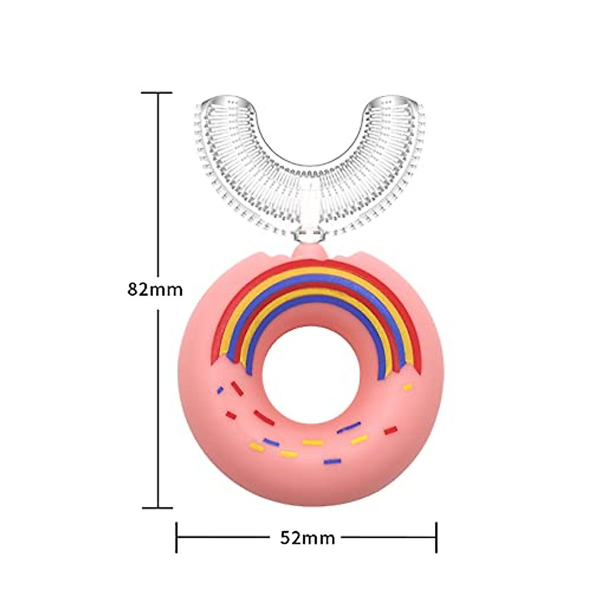 newrichbee 4 Packs Kids Toothbrush,Food Grade Silicone Head,Lovely Kids 360 U Shaped Toothbrush for Ages 2-8