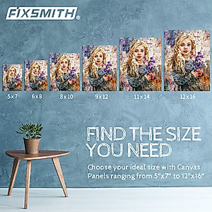 FIXSMITH Canvas Boards for Painting 11x14 Inch, Super Value 12 Pack White Blank Canvas Panels, 100% Cotton Primed, Painting Art Supplies for Professionals, Hobby Painters, Students & Kids