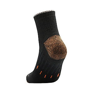 Avalanche Men's Odor Resistant Copper Wool Blend Quarter Socks With Arch Support 2Pack Black 10-13