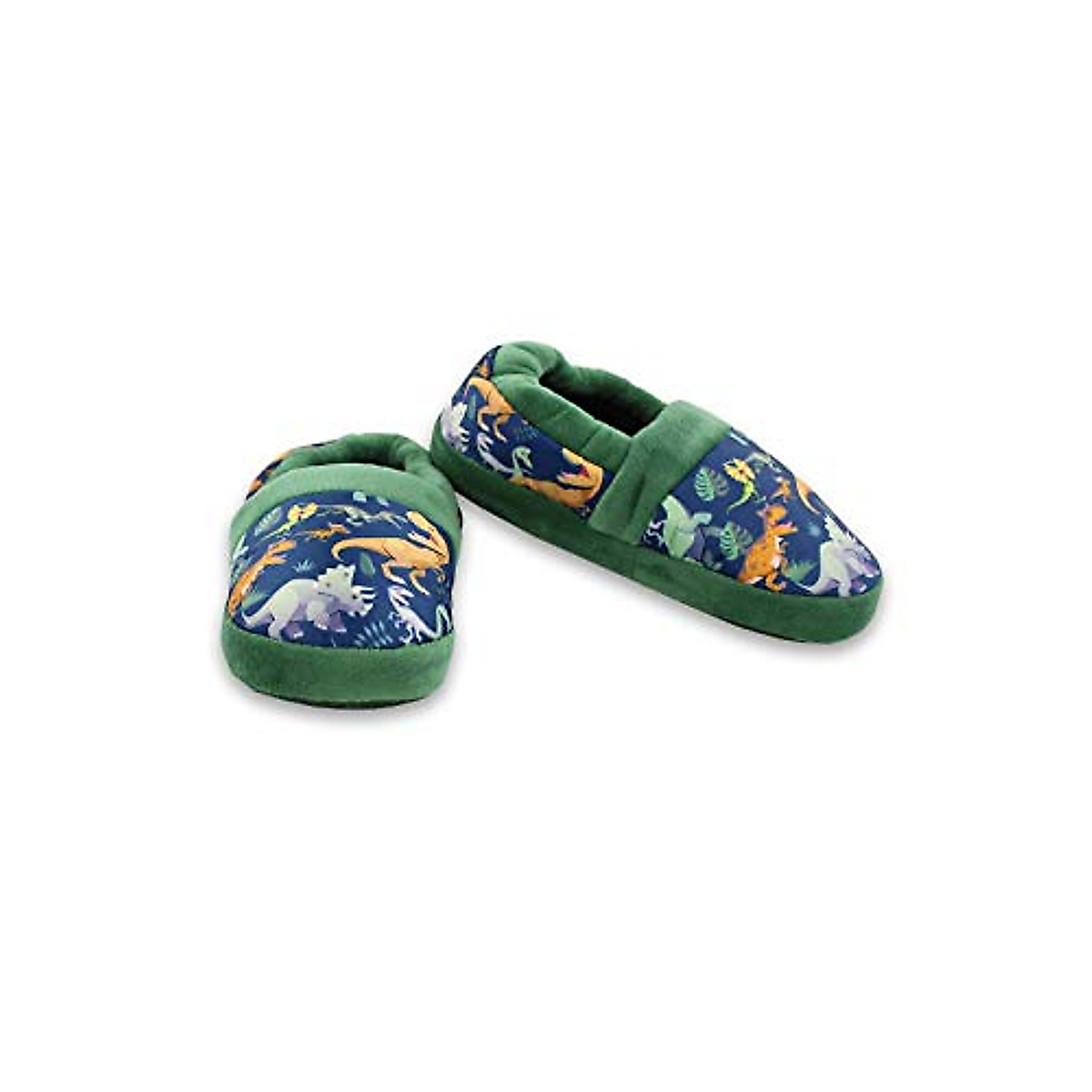 Jurassic World Dinosaur Boys Toddler Plush Aline Slippers (2-3 M US Little Kid, Navy)