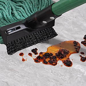 Matthew Large Heavy Duty Mop Head Commercial Replacement for General and Floor Cleaning, Screw-on Wet Industrial Cotton Looped End String Head Refill (Green 2Pack) w/Built-in Flexible Bristle Brush