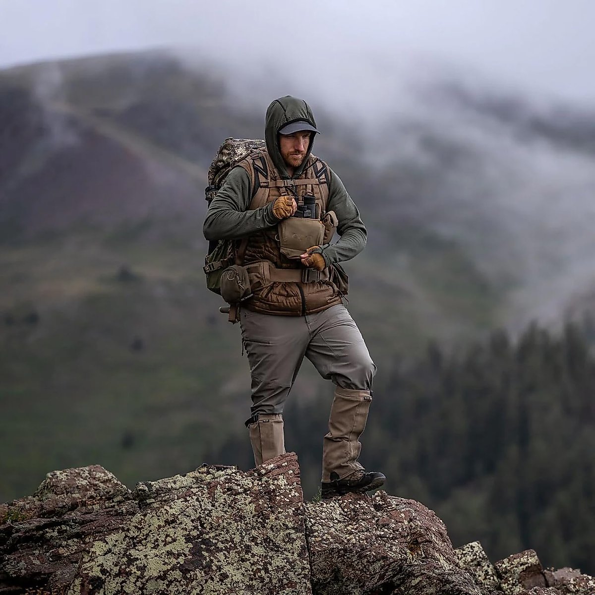 Eberlestock Recon Modular Bino Pack - Advanced Binocular Harness System with Customizable Attachments - Skye - Large
