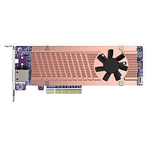 QNAP QM2-2P410G1T 2 x PCIe Gen4 NVMe SSD & 10GbE (10G/5G/2.5G/1G/100M) Port Expansion Card to Enhance Performance
