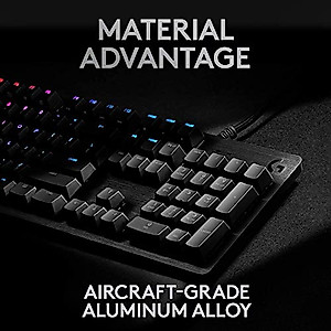 Logitech G513 Carbon RGB Backlit wIRED Mechanical Gaming Keyboard with GX Blue Clicky Key Switches LIGHTSYNC Technology Memory Foam Comfort (Carbon) (Renewed)