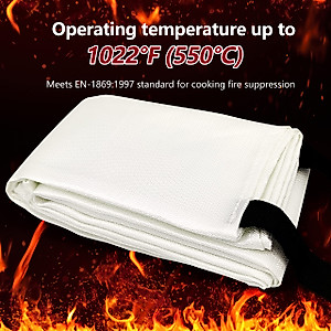 Fire Blanket, Fiberglass Fire Emergency Blankets, Suppression Flame Retardant Fireproof Survival Safety Fire Suppression Blanket, for Kitchen Home Car Office Warehouse Camping BBQ School Fireplace