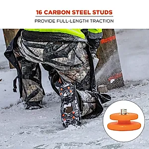 Ergodyne TREX 6300 Slip-On Traction Cleats for Snow and Ice with 8 Carbon Steel Spike Grips