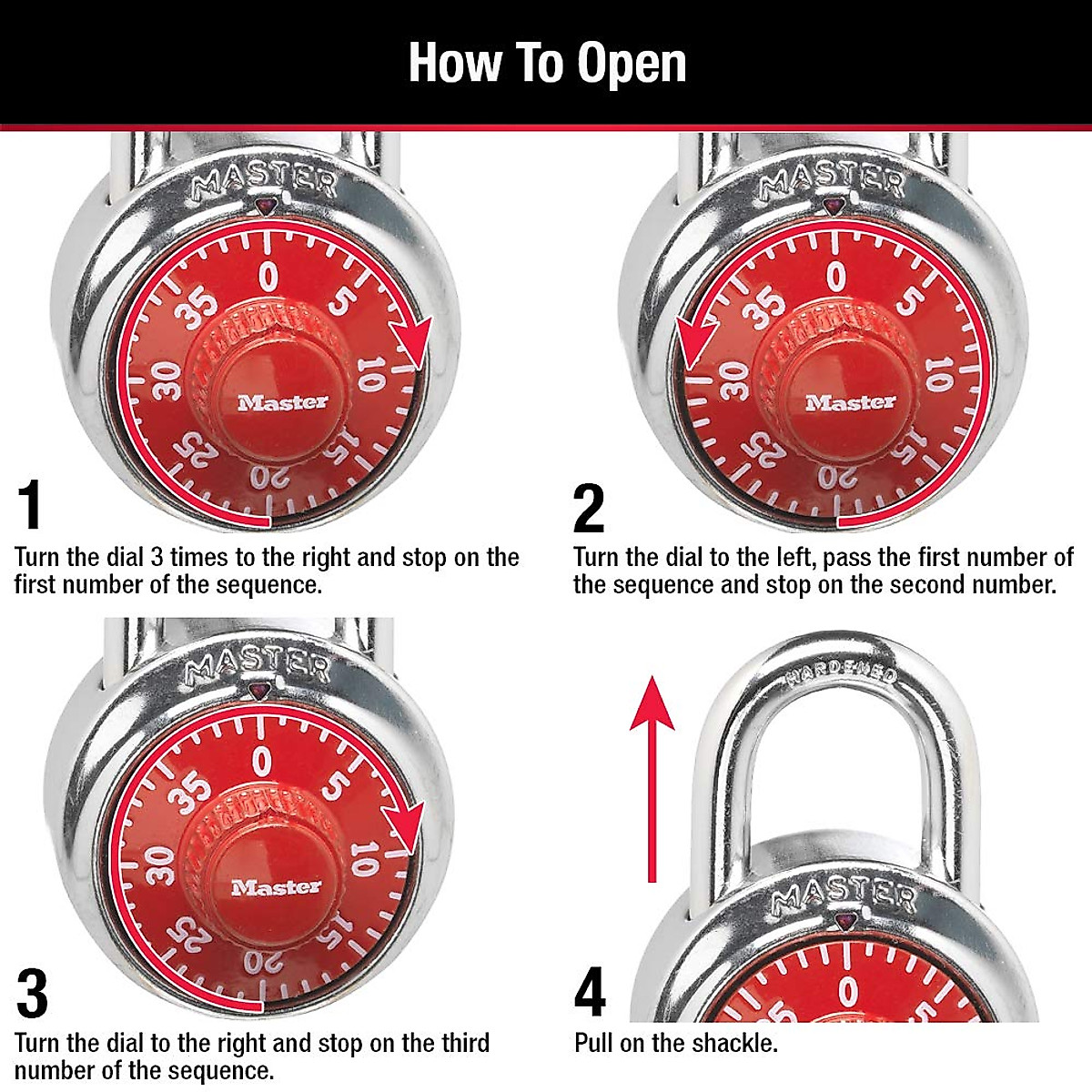 Master Lock 1505D Locker Lock Combination Padlock, 1 Pack, Colors may vary