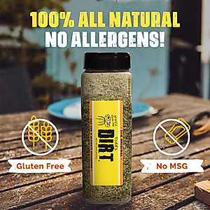 Todd’s DIRT - Original DIRT, All Purpose Seasoning & BBQ Rub, Mild Savory Seasoning/Rub that’s GREAT ON EVERYTHING, Gourmet Grill Seasoning/Rub, 100% All Natural With No MSG & Gluten-Free, 16 Oz