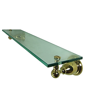 Kingston Brass BA1759PB Heritage Glass Shelf, Polished Brass, 2-1/2"