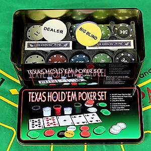 Lynkaye Poker Chip Set with Aluminum Storage Box,Two Decks of Standard Playing Cards,Big Blind,Casino Style Chip for Texas Home Game Holdem Poker Nights,Blackjack,Roulette Games,Casino Parties