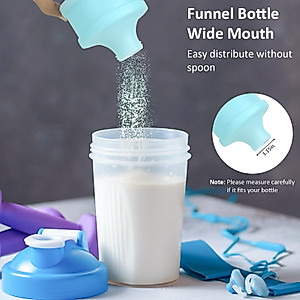 Boocalny 4 Pack Protein Powder Container, Formula Dispenser On The Go, 4 Stackable Protein Powder Dispenser with Funnels, Portable Keychain Protein Powder Container for Fitness Travel (Blue)