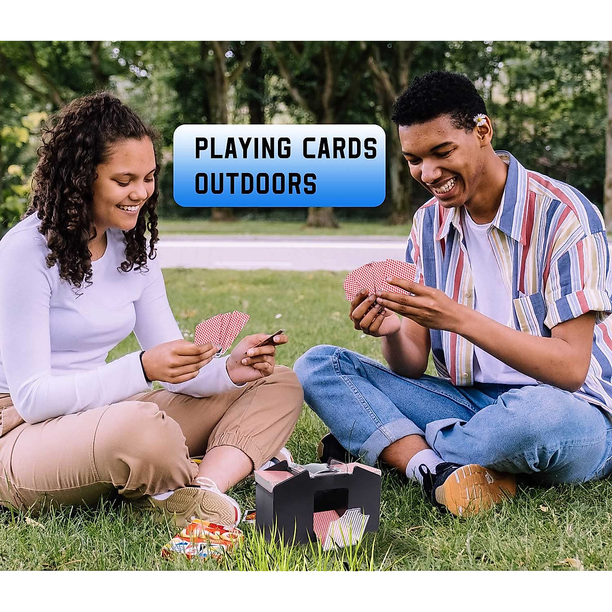 GSE Games & Sports Expert 4-Deck Automatic Card Shuffler, Battery-Operated Electric Shuffler Machines for Playing Cards, Blackjack, Texas Hold'em, Canasta, UNO, Rummy, Bridge