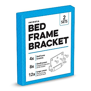 IMPRESA [4 Pack] Bed Frame Brackets for IKEA Bed Frame PN116791 Headboard Mounting Brackets & Screws Low Bed Frame Replacement Parts - Bed Parts for Bed Frame - Bed Frame Hardware Includes Screws