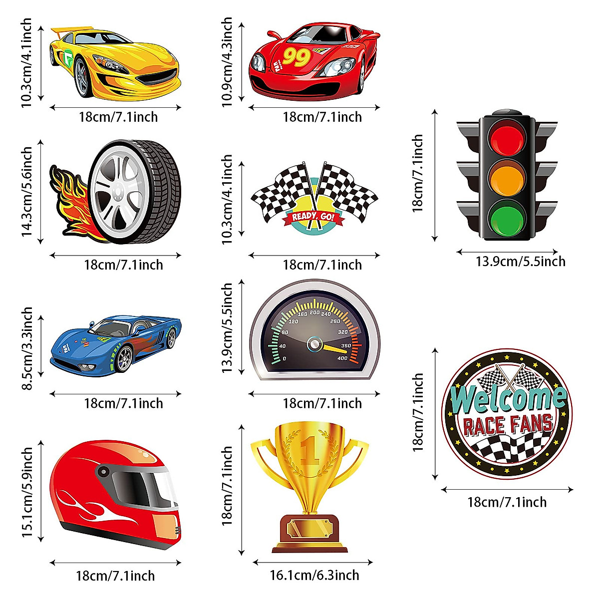 30 Pieces Race Car Party Hanging Swirls Decorations, Checkered Flags Racing Birthday Party Foil Ceiling Decor for Kids Boys Men Race Fans Birthday Party Baby Shower Supplies