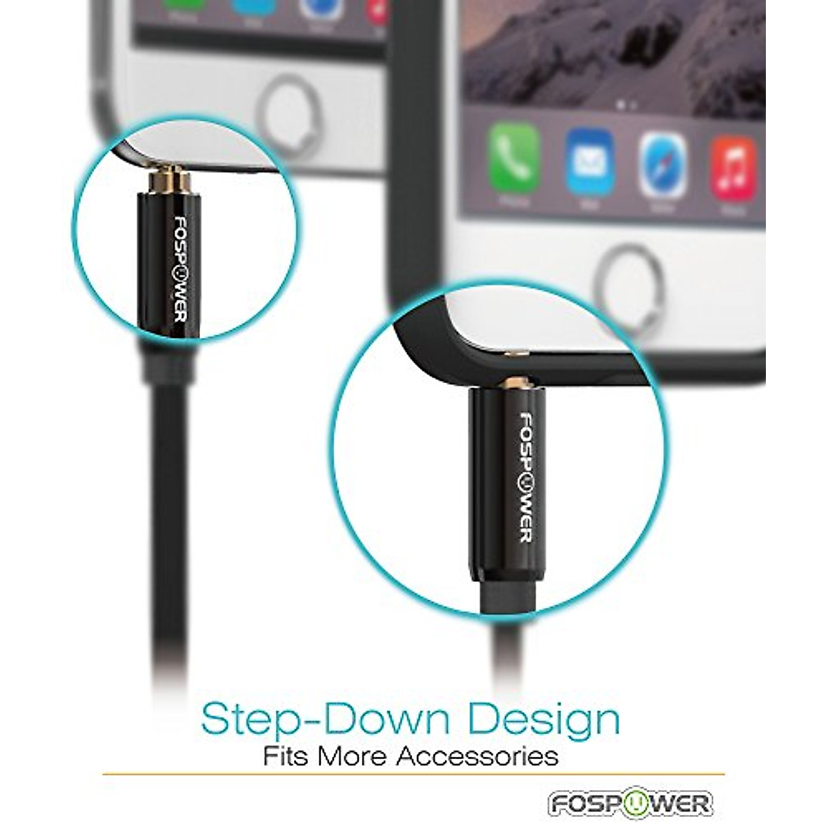 FosPower Audio Cable (15 FT), Stereo Audio 3.5mm Auxiliary Short Cord Male to Male Aux Cable for Car, Apple iPhone, iPod, iPad, Samsung Galaxy, HTC, LG, Google Pixel, Tablet & More