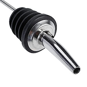 XMSound 48 Pack Stainless Steel Classic Bottle Pourers with Rubber Dust Caps，For Alcohol Spouts Bottle Spout Liquor Bottle Pourers Pour Spouts，For Liquor Bottles Liquor Pourers liquor dispenser bar