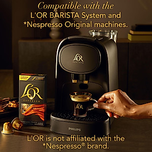 L'OR Espresso Capsules, 50 Count Profondo Lungo, Single-Serve Aluminum Coffee Capsules Compatible with the L'OR BARISTA System & *Nespresso Original Machines