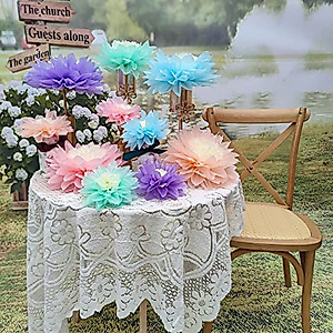 Mybbshower Pastel Tissue Paper Flower Baby Shower Centerpiece Living Room Wall Decor Pack of 10