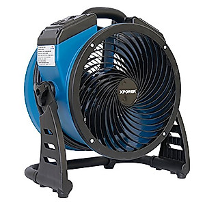 XPOWER P-21AR 11" Diameter Industrial High Velocity Axial Air Mover/Carpet Dryer/Floor Fan/Utility Blower 1100 CFM, 0.6 Amps