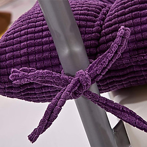 fublousRR5 Chair Cushion, 40x40cm Solid Color Square Soft Thicken Seat Pad Cushion Tie on Chair Home Decor Purple