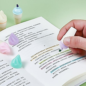 6PCS Cute Highlighter Pen,Mini Ice Cream Painting Marker Pen Drift Bottles Marker Pen Mini Paint Marker Pen(Popsicles)