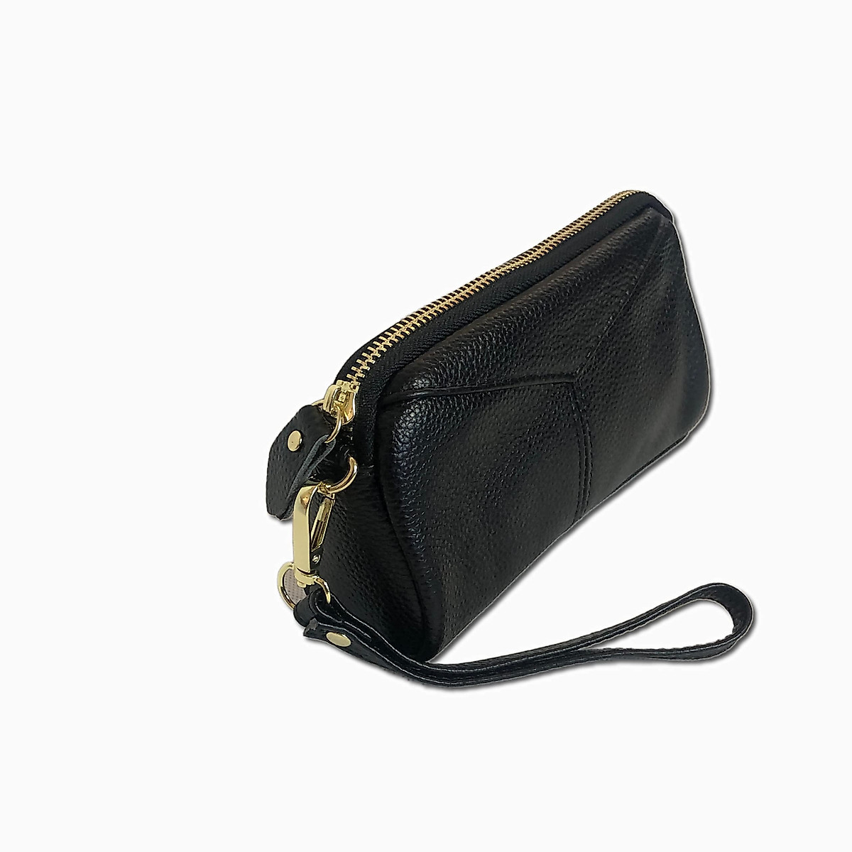 PlanetHawk Women's Genuine Leather Wristlet Clutch Cell Phone Purse, Black