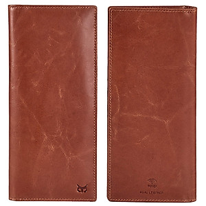 Wise Owl Accessories Real Leather Crossbody Handbag & Purse for Women Bundled with RFID Blocking Long Bifold Card Case Wallet (Cognac set of 2)