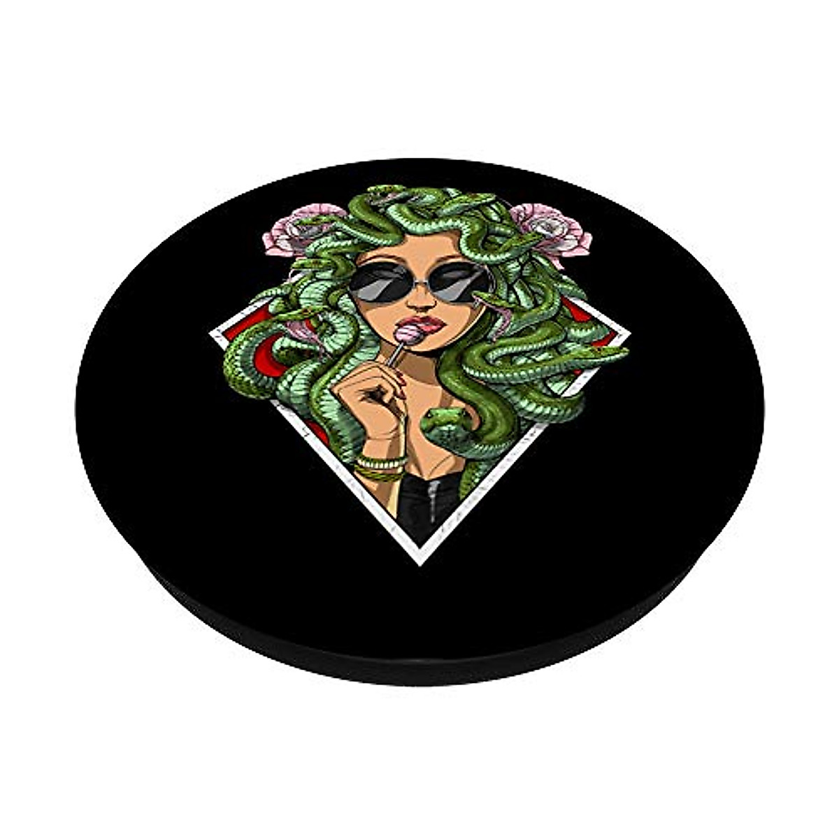Medusa Hippie Psychedelic Snakes Greek Mythology Women PopSockets Swappable PopGrip
