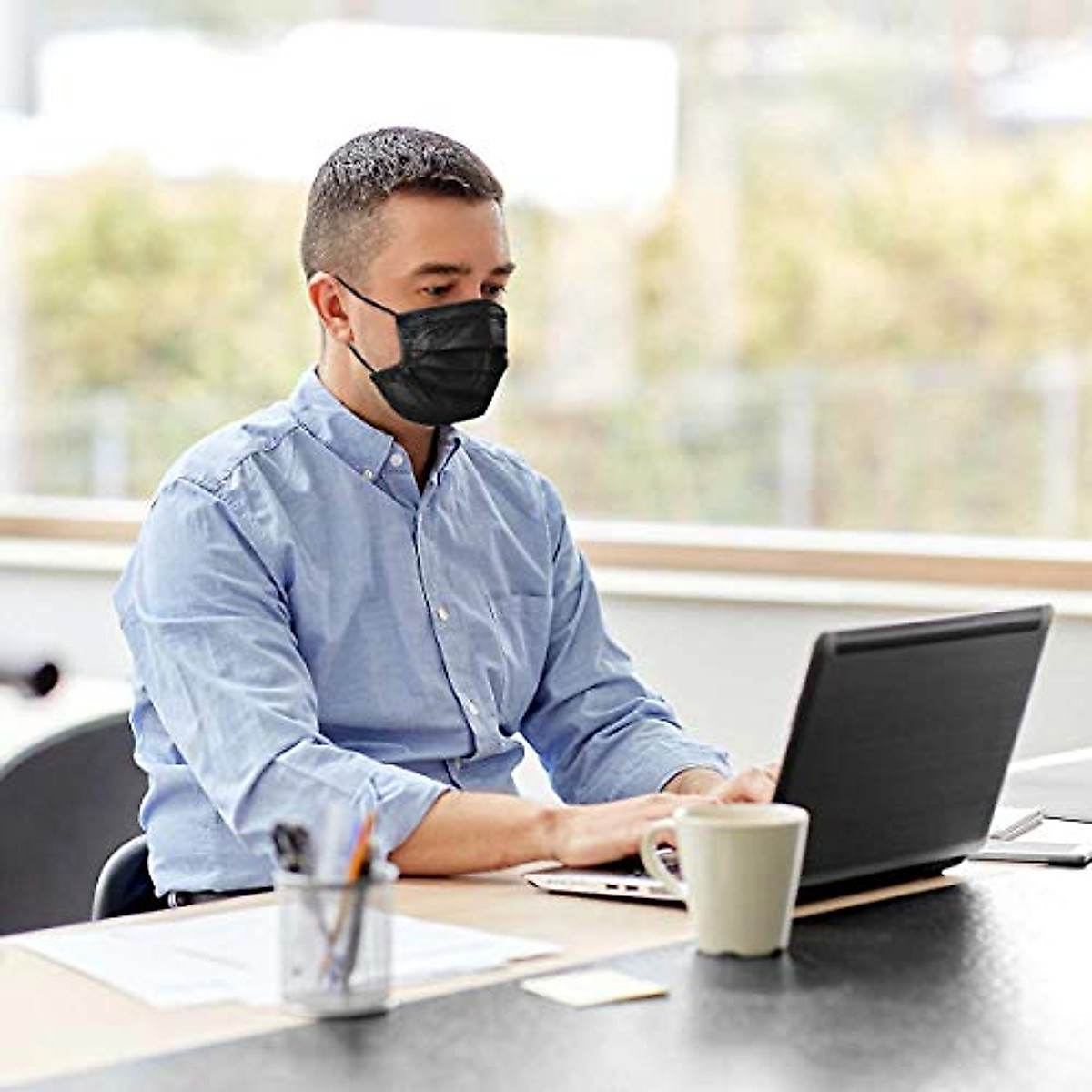 FLTR General Use Face Mask, 50 Disposable Masks (50, Black)