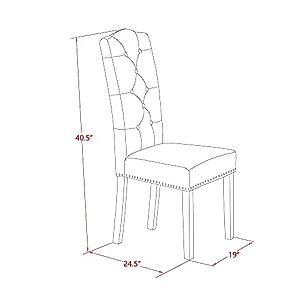 East West Furniture DLEL3-AWA-05 3 Piece Kitchen Table & Chairs Set Consist of a Round Dining Table with Dropleaf and 2 Upholstered Parson Chairs, 42x42 Inch, Antique Walnut