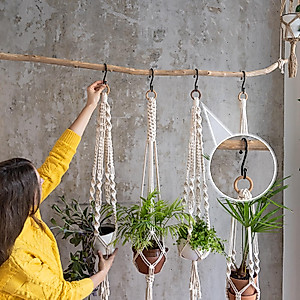 MEILIDY S Hooks, Reversible Black Metal S Shaped Hooks 3 Inch Small Closet S Hooks Heavy Duty S Hanging Hooks for Pots Pans Mugs Curtains Pants Purses Crafts Plants - 12 Pcs