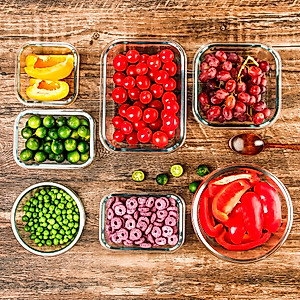 CZUMJJ Glass Meal Prep Containers Set of 12 Food Storage Containers for Lunches, Dishwasher Safe, Pink