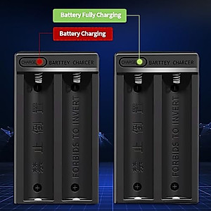 2 Pack Batter￵y, 18650 Battery Charger,2 Bay Universal Charger Tool for Rechargeable 3.7V Li-ion Batteries