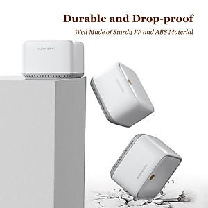 MOPALL Mini Desk Trash Can with Lid, Countertop Trash Can 0.5 Gallon, Small Garbage Can Table Top Trash Can, Tiny Waste Basket for Vanity, Office, Bedroom, Car (White, Square)